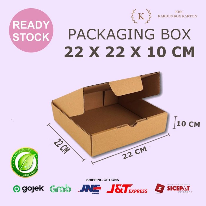 Jual Kardus Box Die Cut Polos Ukuran 22 x 22 x 10 Cm Single Wall Tebal ...