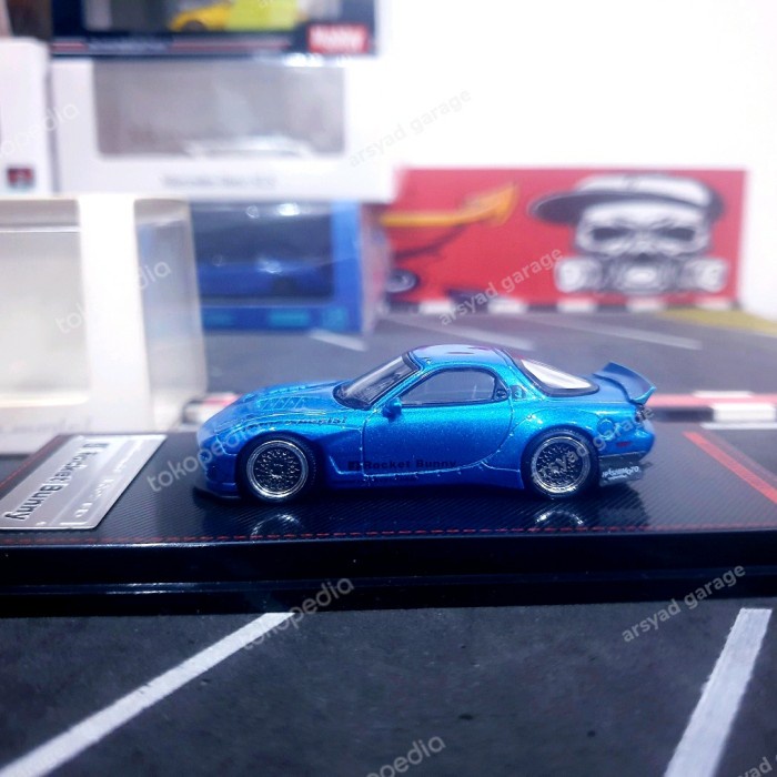 Jual TERBARU Ignition Model Rocket Bunny Mazda RX7 FD3s blue Metallic | Shopee Indonesia
