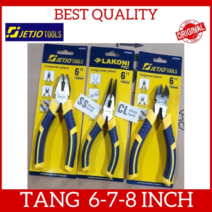 Jual JETJO TOOLS Tang Kombinasi Potong Jepit Long Nose 6 7 8 Inch ...