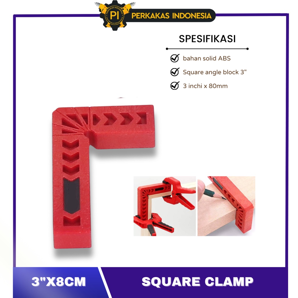 Jual Klem Sudut Square Clamp 3 inch 80mm Siku L Balokan Quick Corner ...