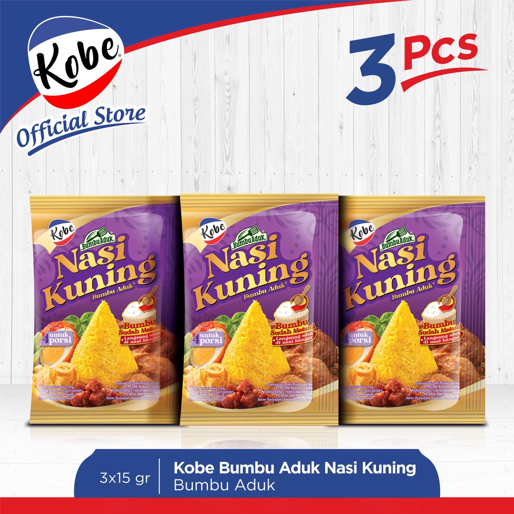 Jual Kobe Bumbu Nasi Kuning 15gr x 3pcs | Shopee Indonesia