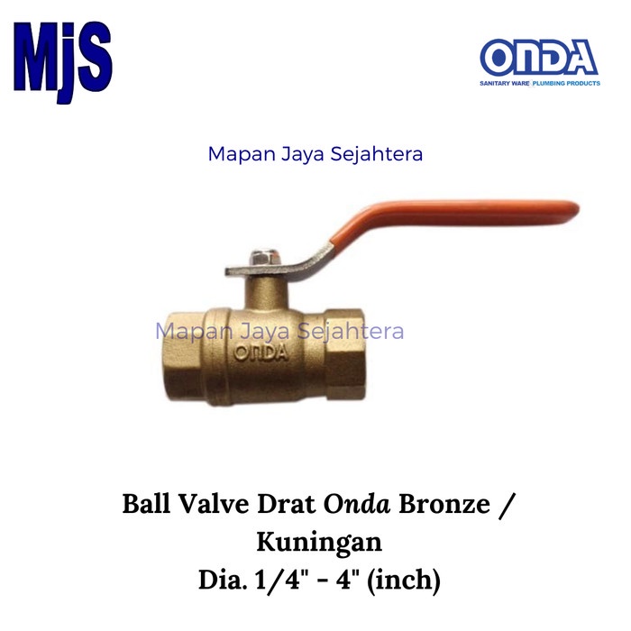 Jual Ball Valve Screw ONDA Dia. 1" / Kran Drat ONDA Kuningan (Bronze) | Shopee Indonesia
