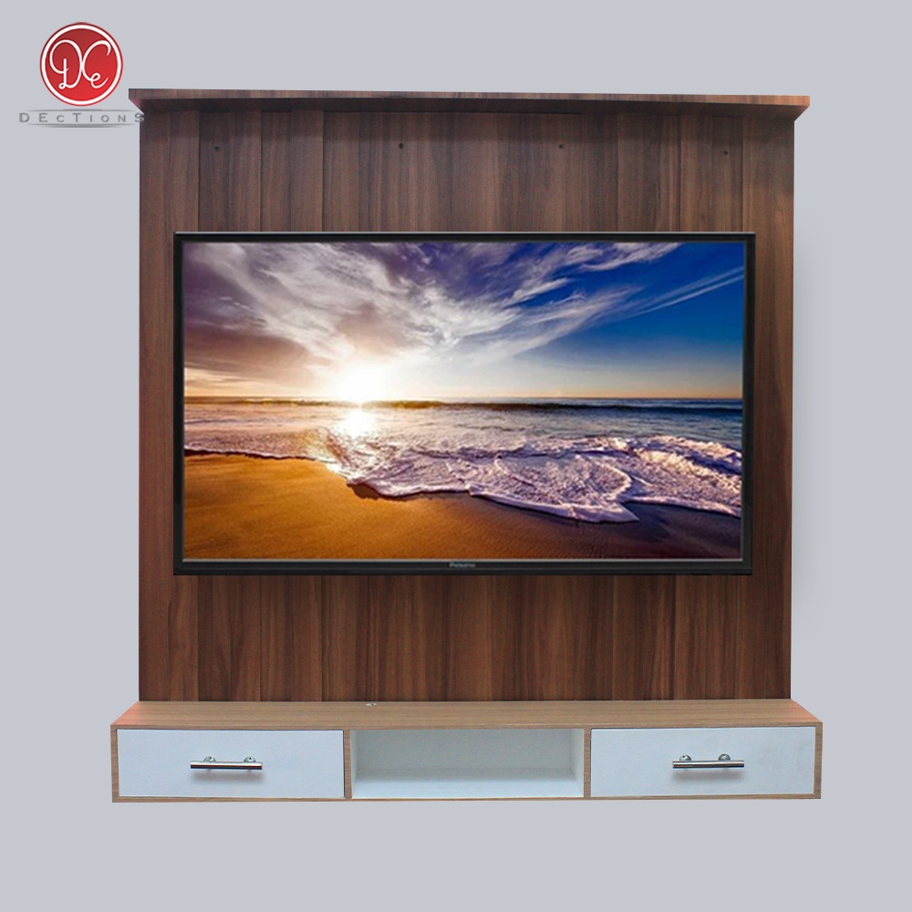 Jual Dections Backdrop TV Dinding Minimalis Dengan Rak 2 Laci Panjang ...