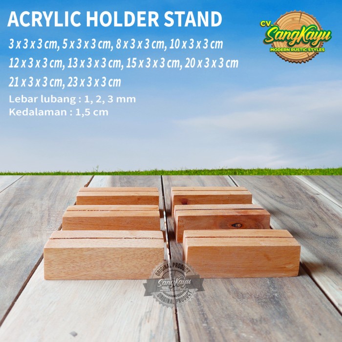 Jual Acrylic holder stand akrilik stand holder kayu dudukan tatakan ...