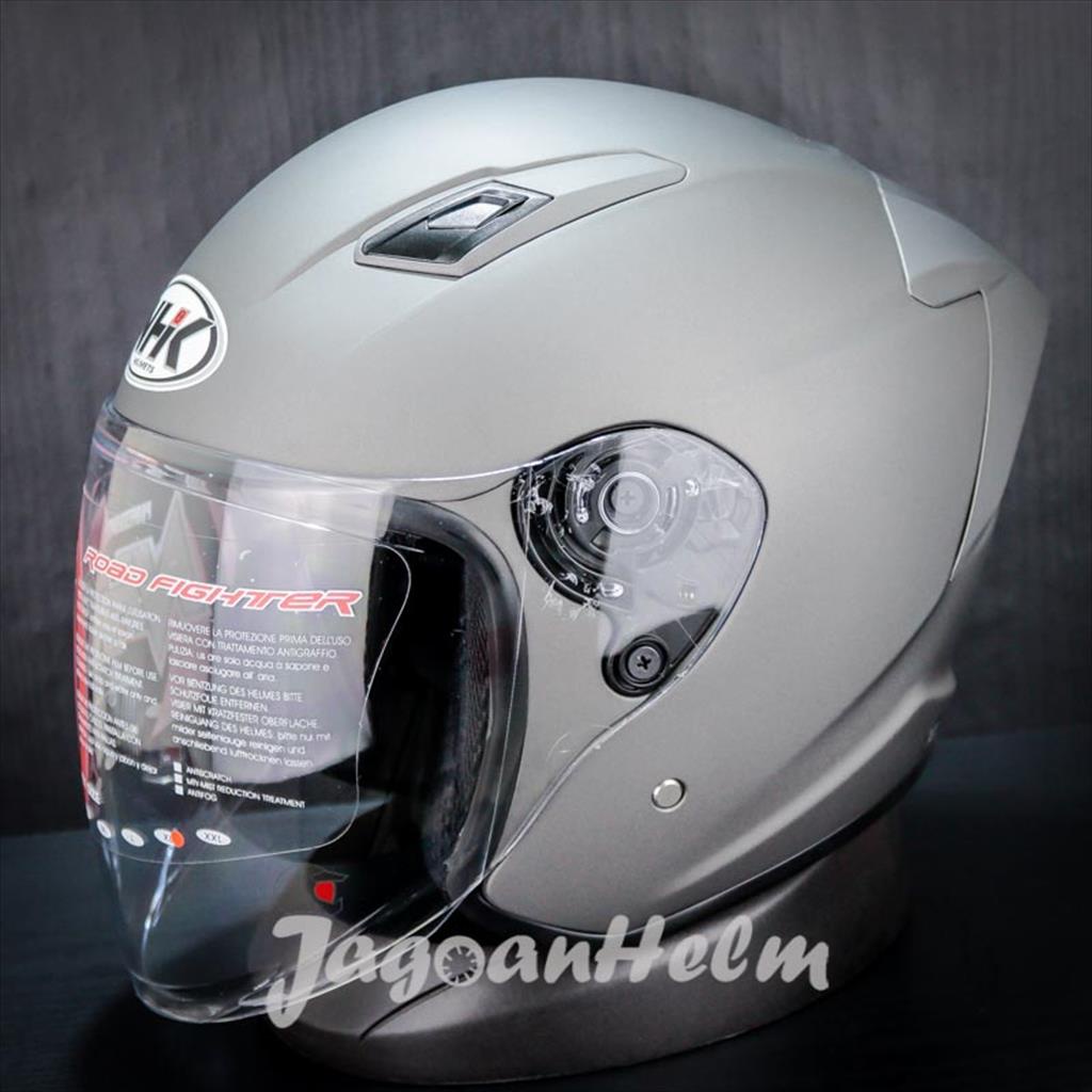 Jual NHK HELM R1 ELITE SOLID | GREY DOFF | SINGLE VISOR | Shopee Indonesia