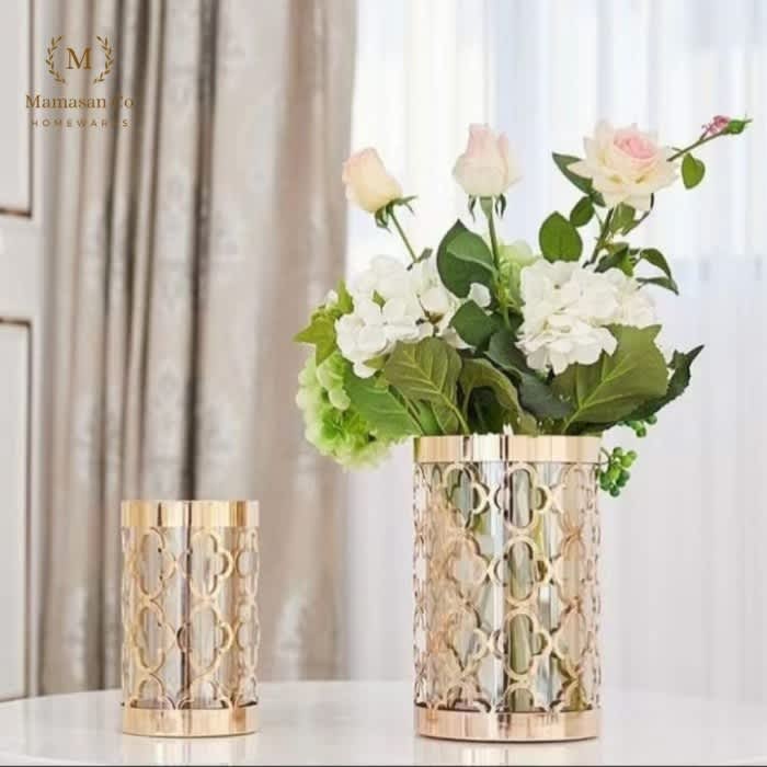 Jual Louve Luxury Gold Flower Vase | Vas Bunga |Pot Bunga | Dekorasi ...