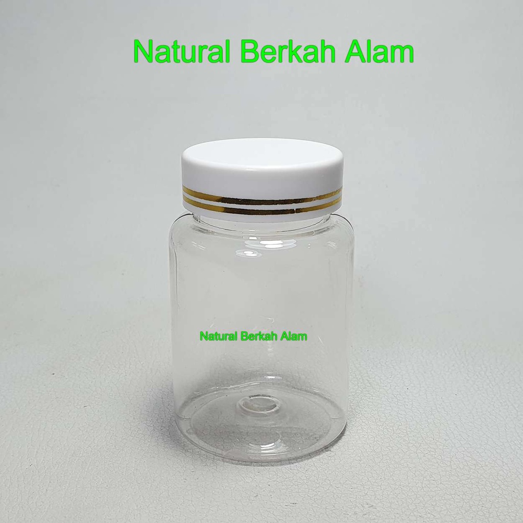 Jual Botol Tablet 80 ml Natural Cap List Garis / Botol 60 Kapsul ...