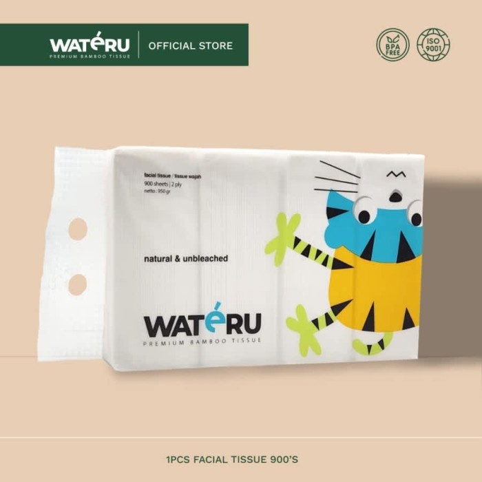 Jual Wateru Natural Bamboo Tissue / Tisu Bambu - Facial 900s 1 Pack ...