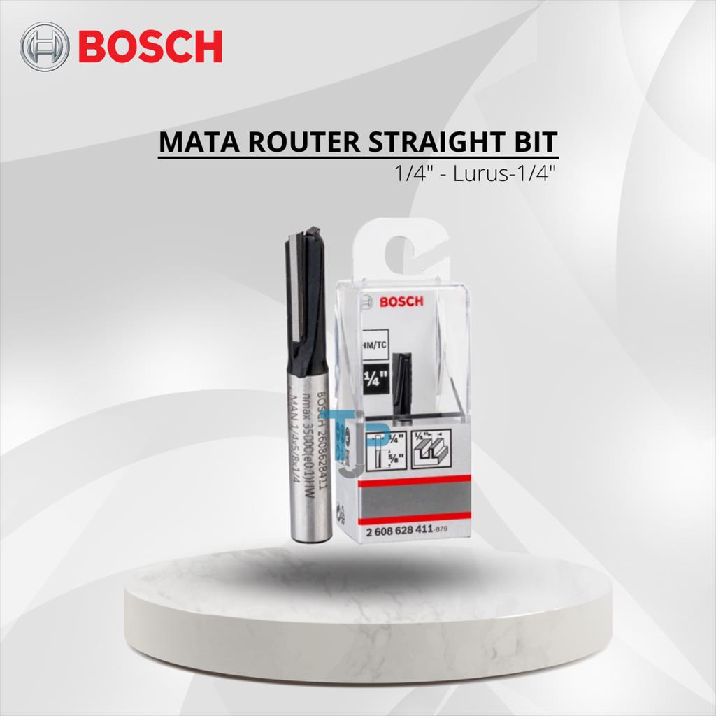Jual Mata Router Straight bit BOSCH 1/4" - Lurus-1/4" PN.2608628411 ...
