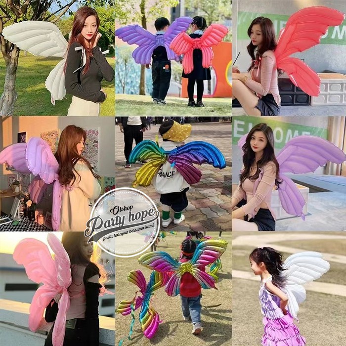 Jual Balon Foil Sayap Kupu Kupu angel / Balon Foil Sayap Angel / Balon ...