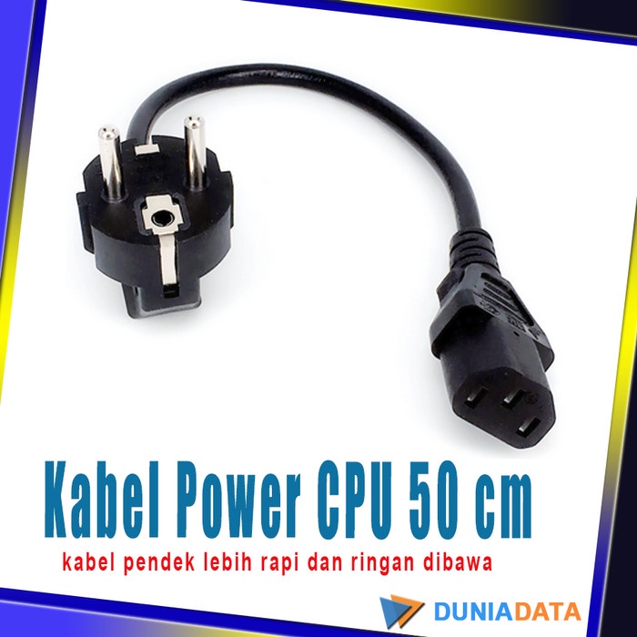 Jual Kabel Power CPU Pendek 50cm Untuk PC / Server ( IEC 3 to C13 ...