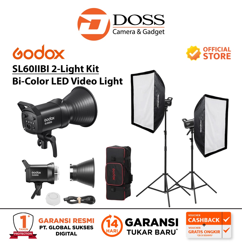 Jual Godox SL60IIBI Bi-Color LED Video Light (2-Light Kit) | Shopee ...