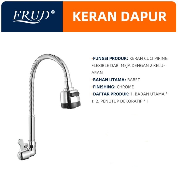Jual Kran Dapur Tembok Flexible IR4707 Merk Frud | Shopee Indonesia
