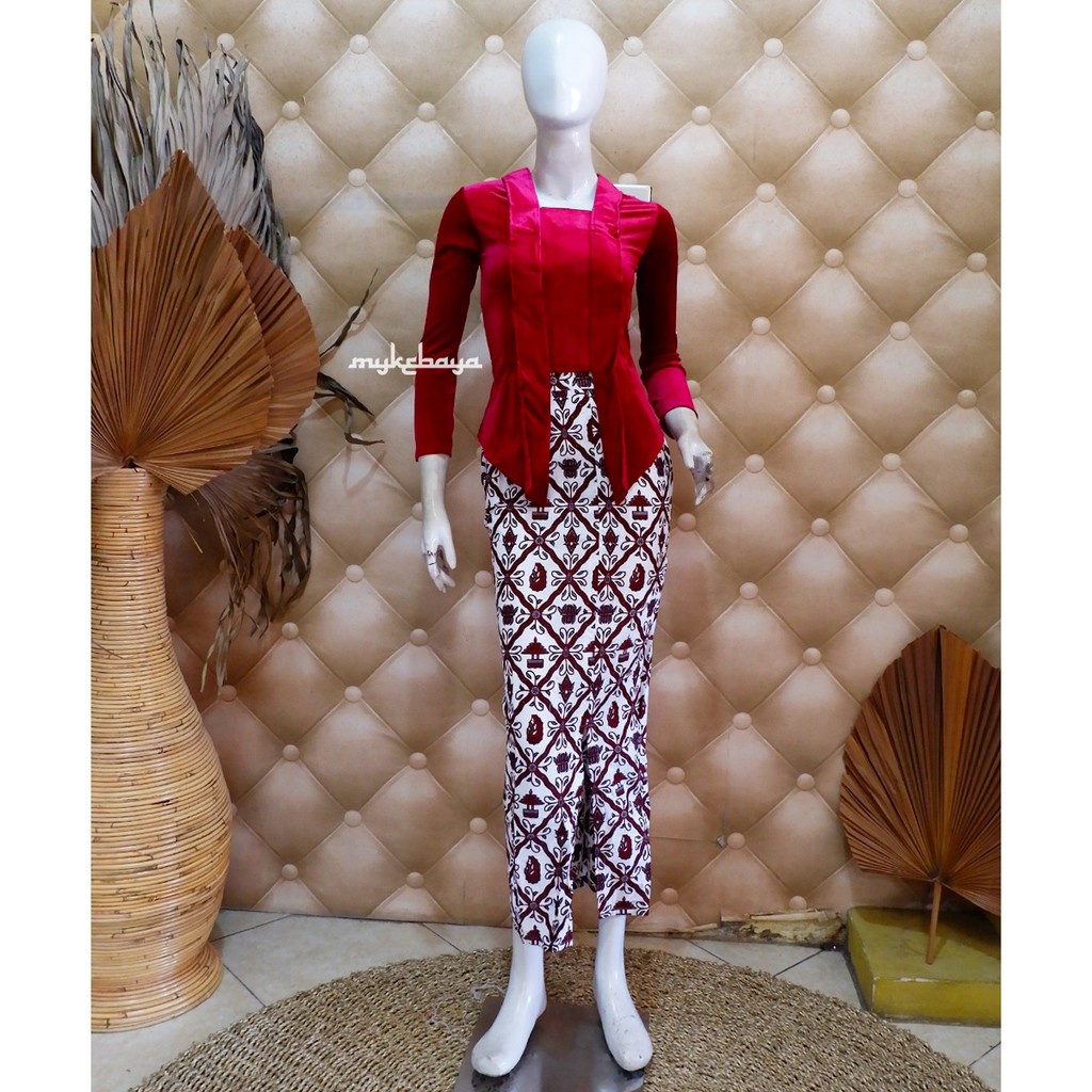 Jual Kebaya dan Sorjan Set Kebaya Kutubaru Bludru Full Anak Dewasa Rok Batik WIru Kartini ...