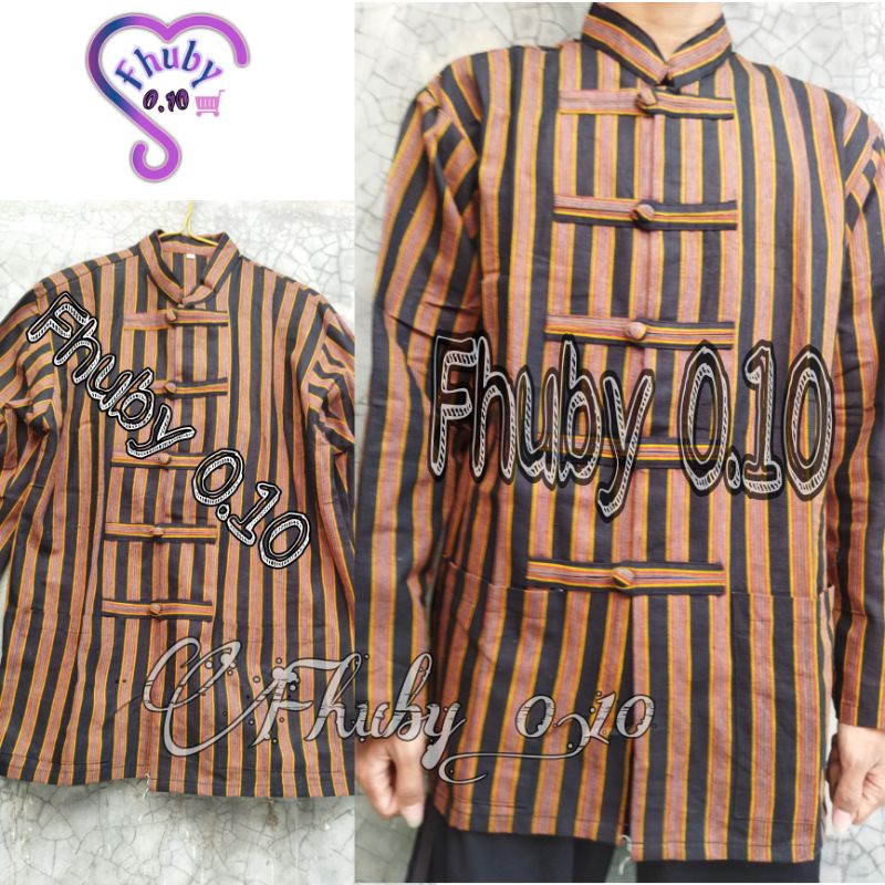 Jual Kebaya dan Sorjan Surjan Lurik Sanghai Koko / Baju Adat Jawa Model Shanghai Lurik | Shopee ...