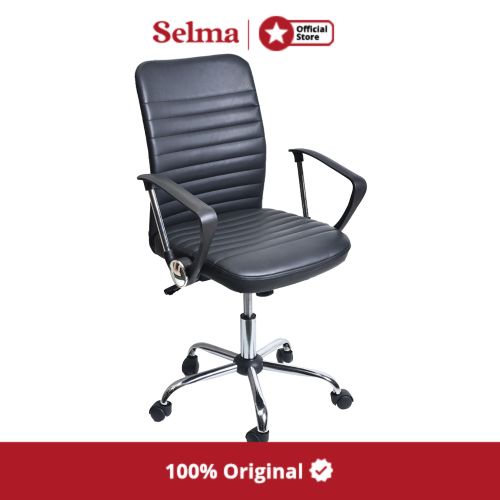 Jual Selma Cyrus Kursi Kantor Sandaran Rendah - Hitam Tempat Duduk ...