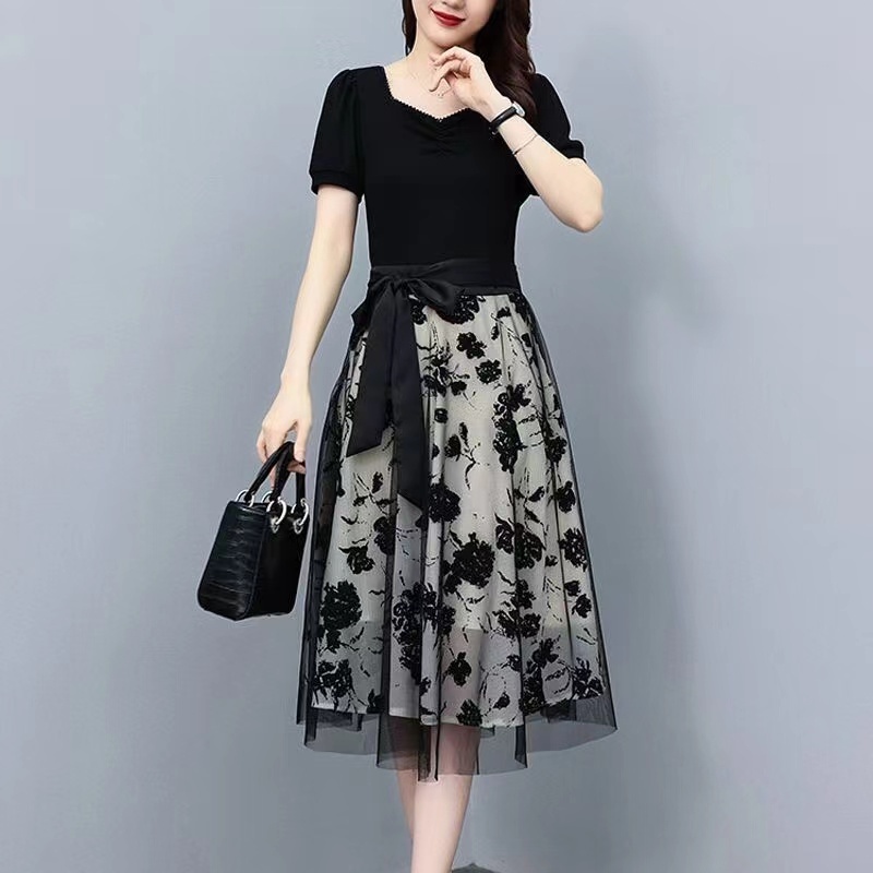 Jual FAN 2023 Gaun Besar Benang Jaring Korea Baru/dress bunga korea ...