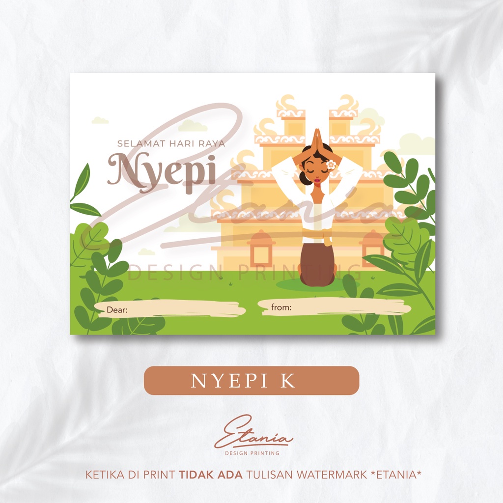 Jual kartu ucapan nyepi hari raya nyepi greeting card | Shopee Indonesia
