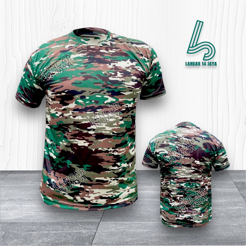 Jual kaos oblong loreng tni Dryfit kaos loreng TNI lengan pendek kaos ...