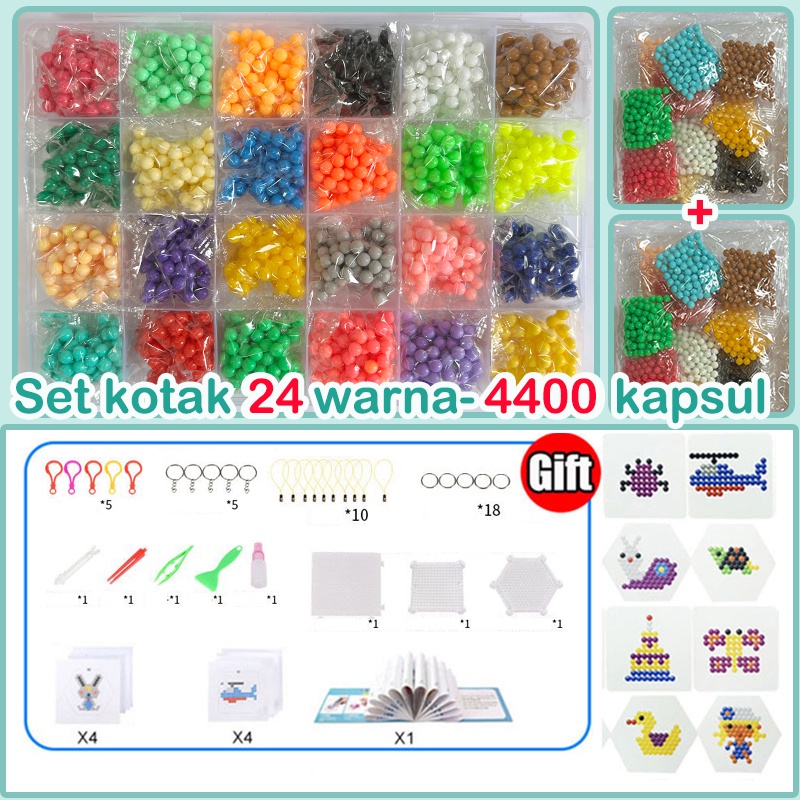 Jual 24 Warna 4400 Buah Mainan Edukasi Anak-anak/DIY Manik-manik Air ...