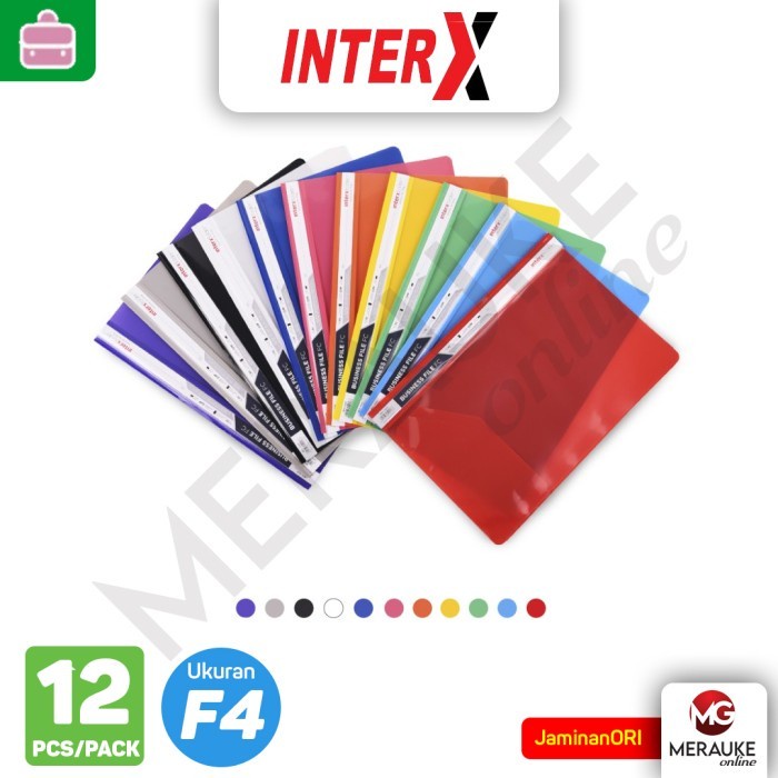 Jual InterX Business File / Map Plastik Snel F4 LUSIN (1 Pack isi 12 ...