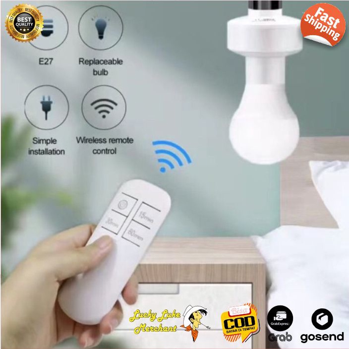 Jual Stop Kontak Fiting Lampu Otomatis dengan Remote Control Timer ...