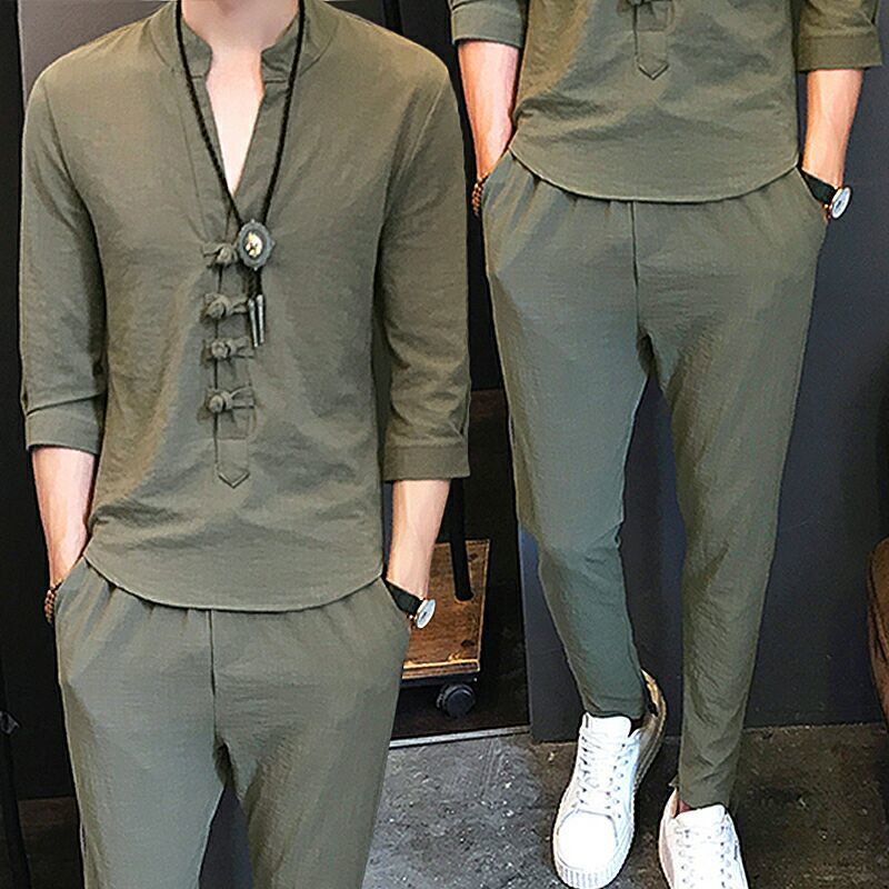 Jual Men's New Luxury t Men's Two Piece Set Men's Fashion One Set Youth ...