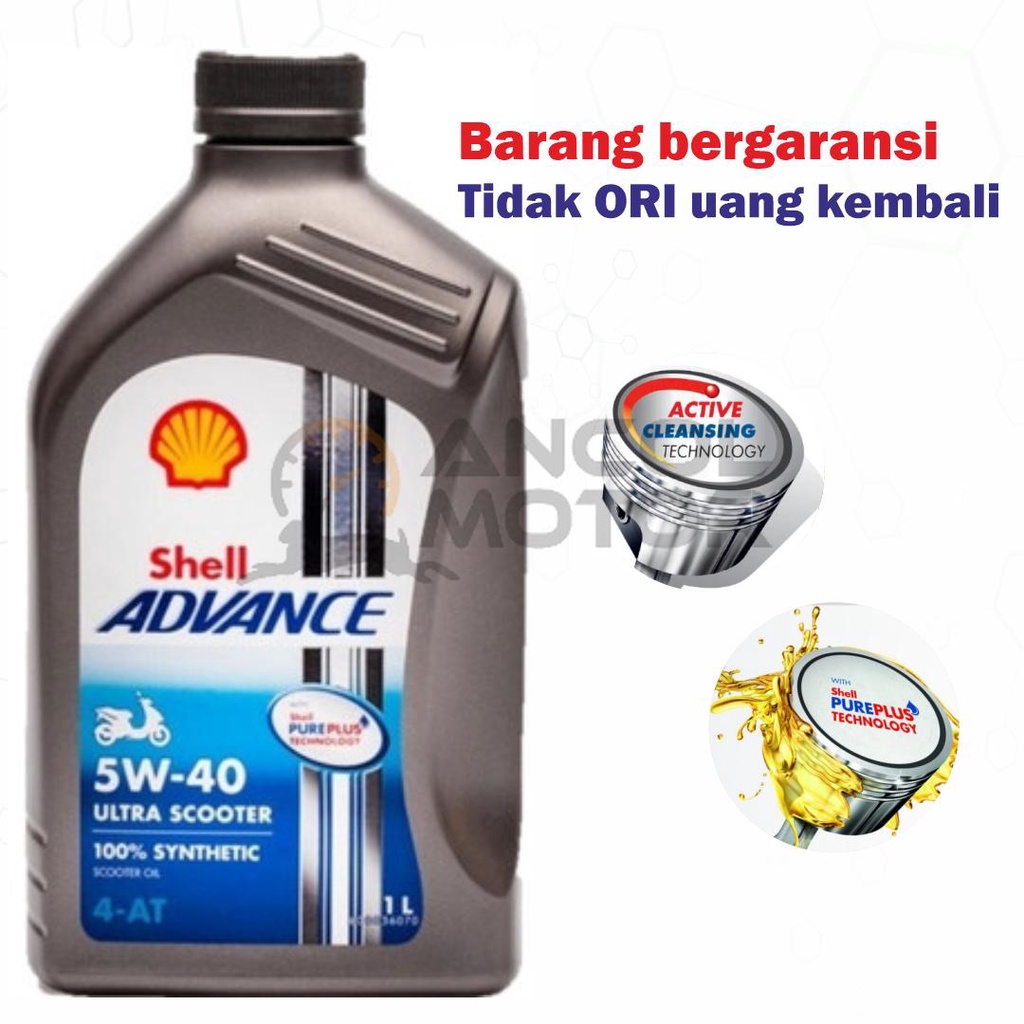 Jual Oli Shell Advance Ultra Scooter Matic 1 Liter 5w40 Pelumas Motor ...