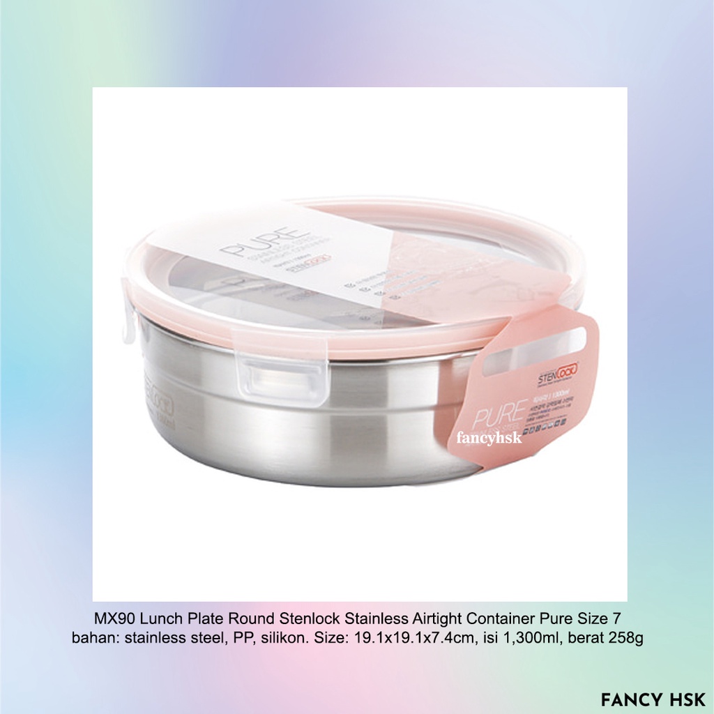 Jual LUNCH PLATE ROUND STENLOCK STAINLESS AIRTIGHT CONTAINER PURE SIZE 7 MX90 | Shopee Indonesia