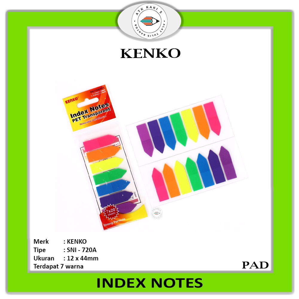 Jual KENKO - Index Notes - Penanda Buku SNI-720A - Pad | Shopee Indonesia
