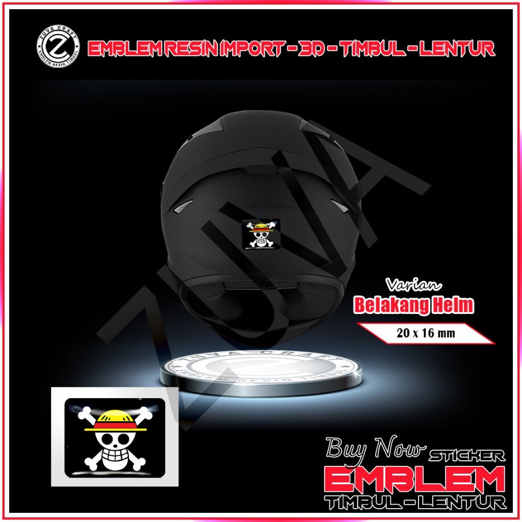 Jual STIKER BELAKANG HELM 3D LOGO ONE PIECE MOTOR EMBLEM TIMBUL MOTOR ...