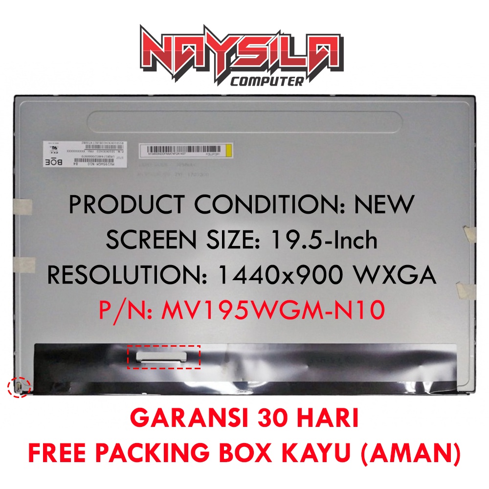 Jual LCD LED ALL IN ONE PC 19.5 Inch 30PIN MV195WGM-N10, LM195WX1 (SL ...