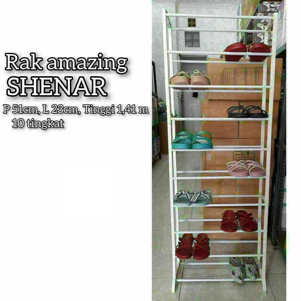 Jual Shenar Rak Amazing 2in1 10 Susun Aesthetic Rak Sepatu Dan Rak ...