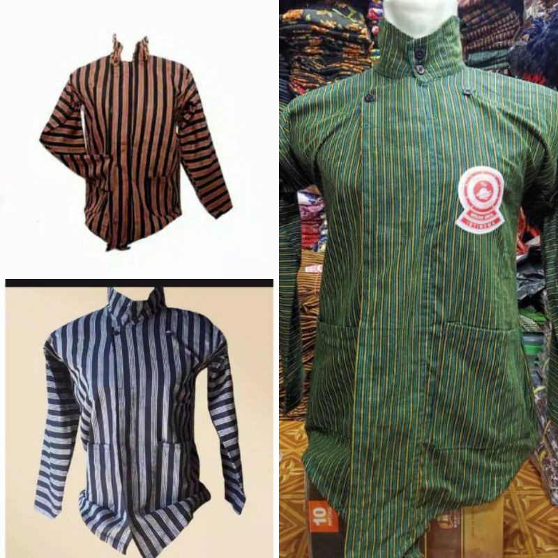 Jual Lurik Surjan Lurik Jawa/baju adat Jawa original bonus blangkon ...