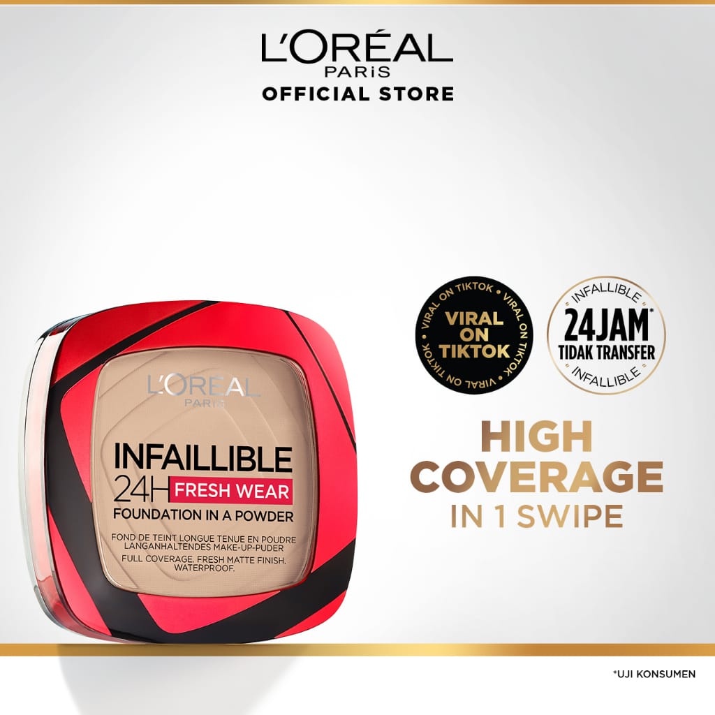 Jual LOREAL Paris Powder Foundation Padat Infallible 24H Fresh Wear ...