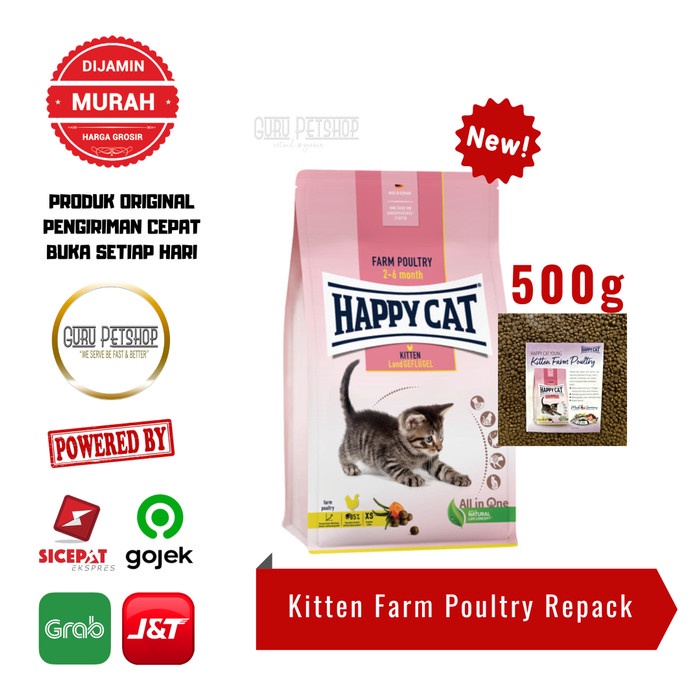 Jual Happy Cat Kitten Poultry 500g Happy Cat Young Farm Poultry ...