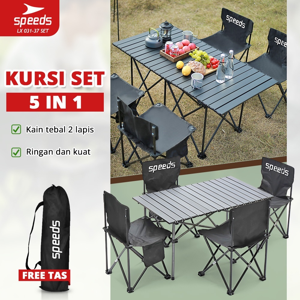 Jual SPEEDS Set Meja Kursi Lipat Folding Chair Fold Table Meja Camping ...