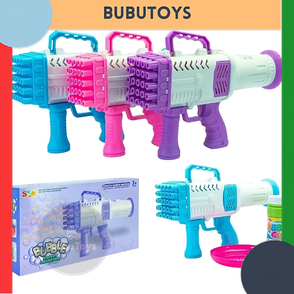 Jual Bubble Gun Basoka Tembakan Balon Gelembung Sabun Bazoka 25 Mata ...