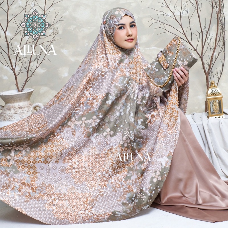 Jual ALLUNA - Mukena Dewasa Motif 3in1 Silk Mewah Lafaya Series ...