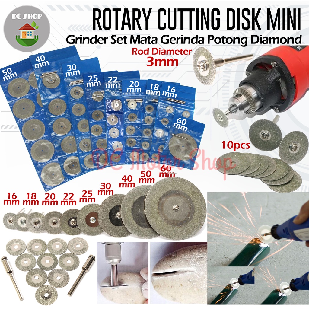 Jual Rotary Cutting Disk Mini Grinder Set Mata Gerinda Potong Diamond ...