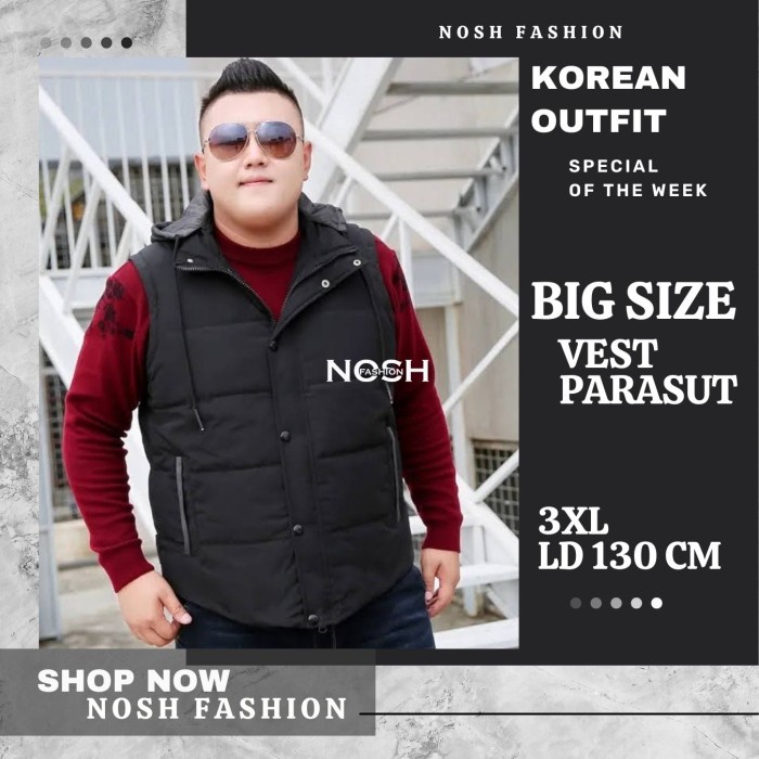 Jual Rompi Parasut Pria Big Size Jumbo Vest 3XL / Rompi Jumbo - NOSH ...