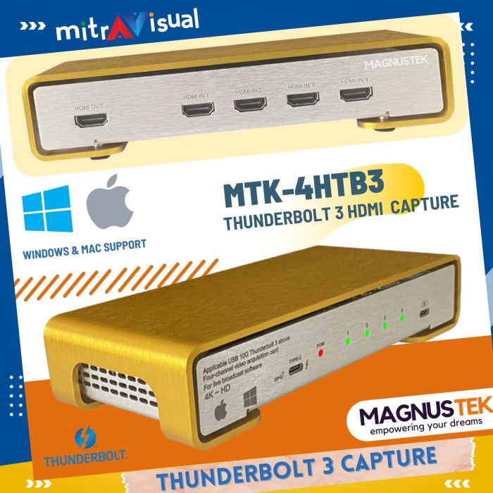 Jual MAGNUSTEK MTK-4HTB3 THUNDERBOLT 3 HDMI CAPTURE 4 HDMI INPUT ...