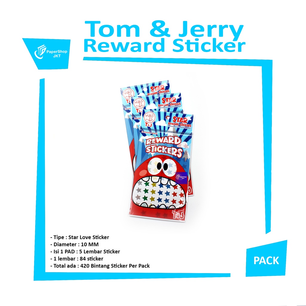 Jual TOM & JERRY - Star Reward Sticker - Sticker Bintang - Pad | Shopee ...