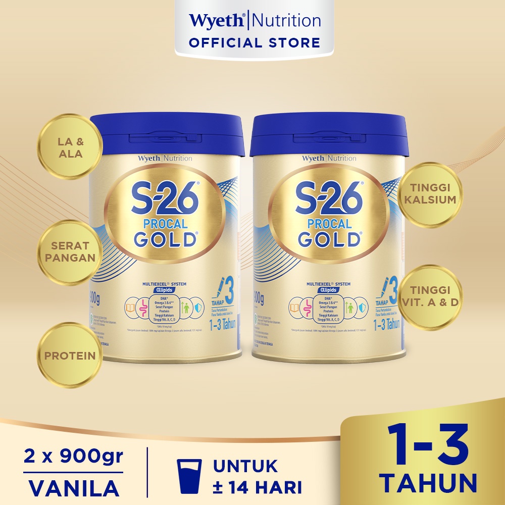 Jual S-26 Procal GOLD Tahap 3 Vanila Susu Pertumbuhan Anak Usia 1-3 ...