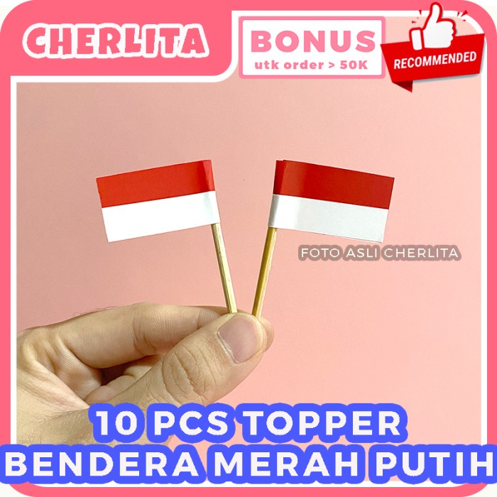 Jual READY Topper Bendera Merah Putih 17 Agustus Hiasan Kue Merdeka ...