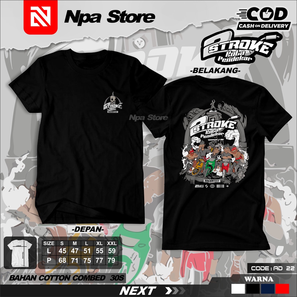 Jual Kaos 2 Stroke Kota Pendekar Madiun Baju Two Stroke Indonesia Hitam ...