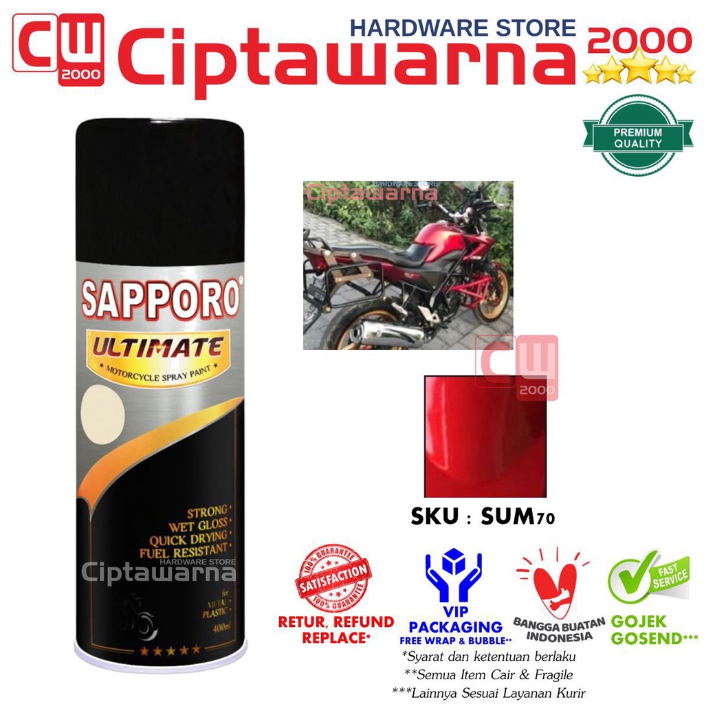 Jual SAPPORO ULTIMATE M70 IRON MAN RED - CAT SEMPROT SAPPORO | Shopee ...