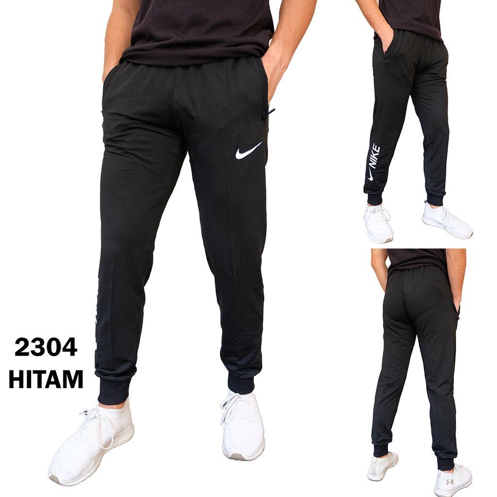 Jual Celana Panjang Olahraga Pria 2304 Hitam Clana Training Running Gym ...