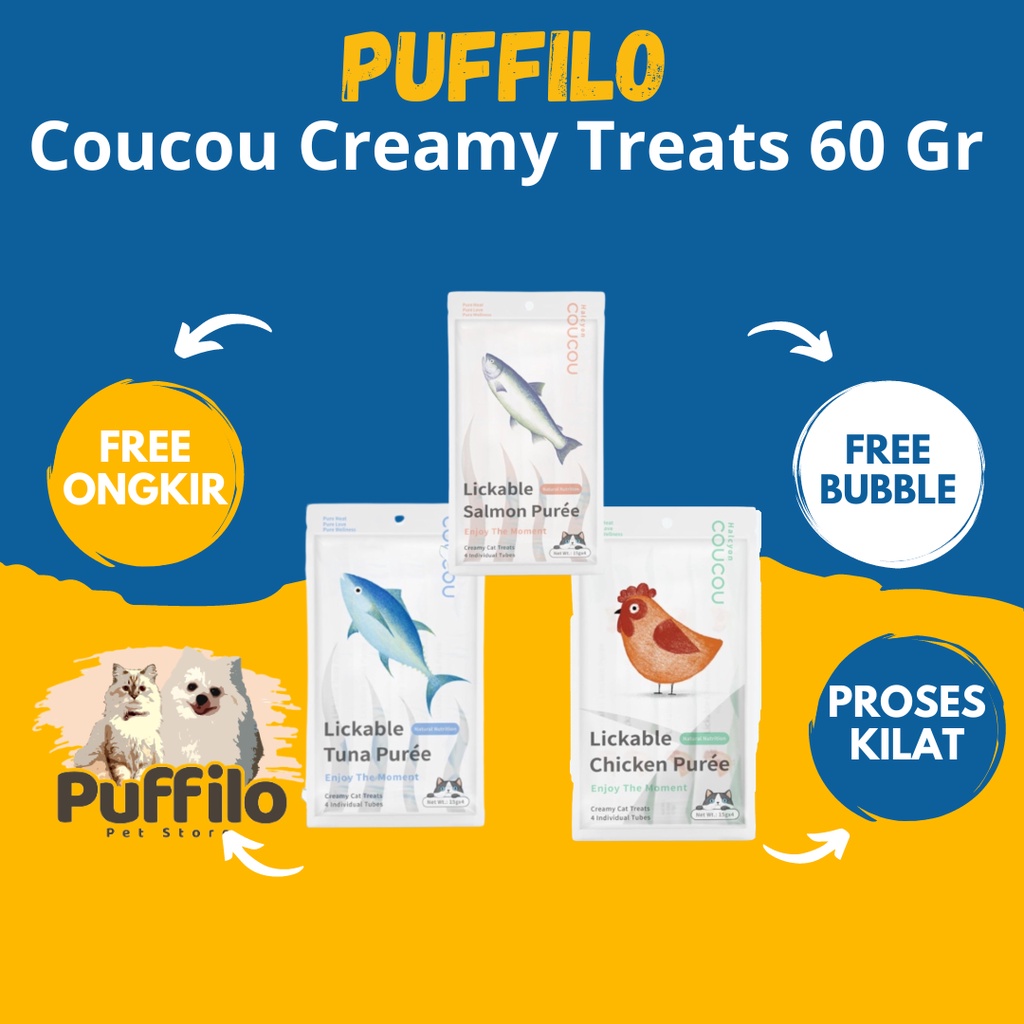Jual Snack Kucing Creamy COUCOU Creamy Treats 60 Gr | Shopee Indonesia