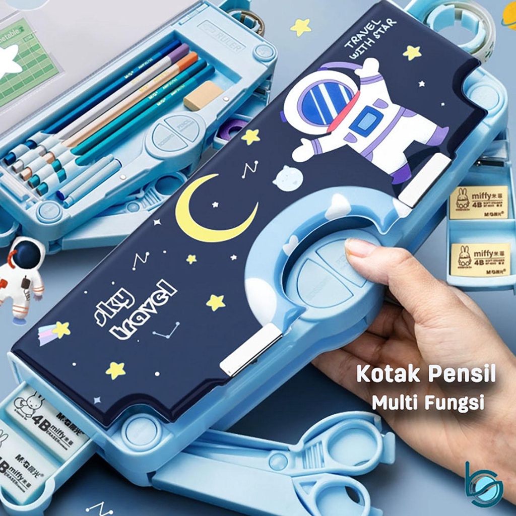 Jual Kotak Pensil Multifungsi Lengkap Dengan Peruncing Gunting Isolasi ...
